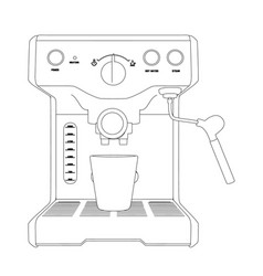 Outline of a coffee machine from black lines Vector Image