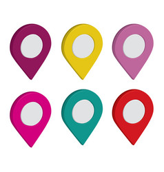 3d pin icon set Royalty Free Vector Image - VectorStock