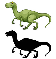 Set dinosaur cartoon character and its Royalty Free Vector