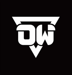 Dw logo monogram with piece circle ribbon style Vector Image