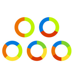 Set pie charts graphs in 23456 segments segmented Vector Image