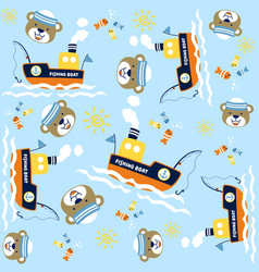 Seamless pattern with sailing equipment cartoon Vector Image
