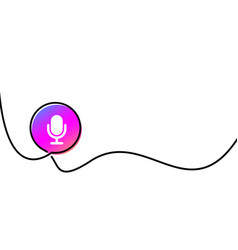Continuous line drawn gradient mic Royalty Free Vector Image