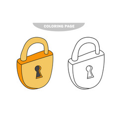 Simple coloring page metal lock to be colored Vector Image