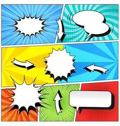 Comic book page speech bubbles set Royalty Free Vector Image