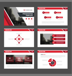 Red presentation templates infographic Royalty Free Vector