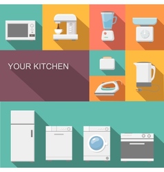 Household appliances icons Royalty Free Vector Image
