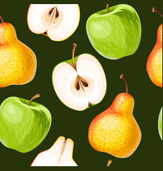 Apple and pear seamless pattern Royalty Free Vector Image