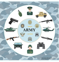 Flat army emblem set Royalty Free Vector Image