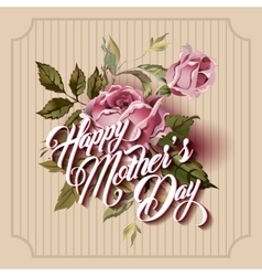 Handwritten Happy Mothers Day Retro Label Vector Image