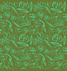 Seamless hand drawn floral pattern Royalty Free Vector Image