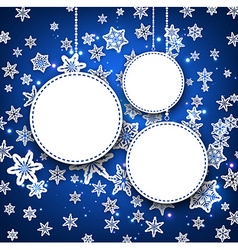 Winter round background with snowflakes Royalty Free Vector
