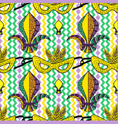 Mardi gras seamless pattern Royalty Free Vector Image