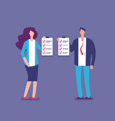 Business people checklist manager achieves tasks Vector Image