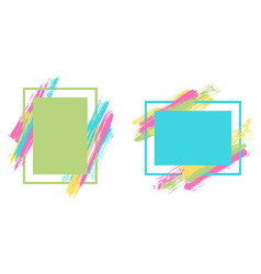Frames with paint brush strokes set Royalty Free Vector
