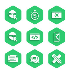 Set front end development ui or ux design Vector Image