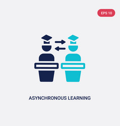 Two color blended learning icon from e-learning Vector Image