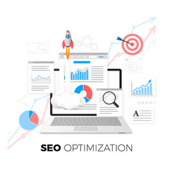 Data analytics concept seo optimization search Vector Image
