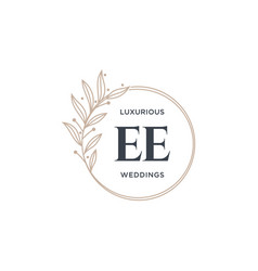 Ee initials letter wedding monogram logos Vector Image