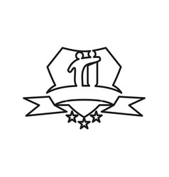 Star hand shield ribbon commitment teamwork Vector Image