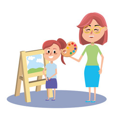Girl learning in classroom Royalty Free Vector Image