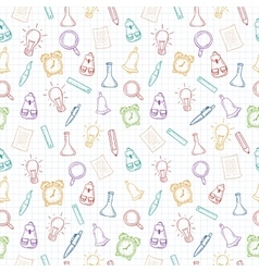 Seamless pattern back to school on the notebook Vector Image