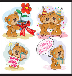 Set clip art teddy bears Royalty Free Vector Image