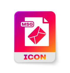 White msg file document icon download msg button Vector Image