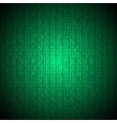 Matrix code stream green data codes screen Vector Image