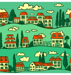 Pattern with Houses Royalty Free Vector Image - VectorStock