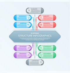 Flow chart with 10 rounded elements and numbers Vector Image