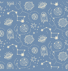 Outer space childish seamless pattern Royalty Free Vector