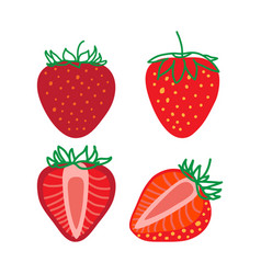 Strawberry Set Royalty Free Vector Image - VectorStock