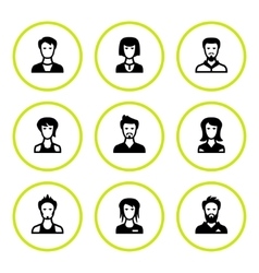 Female avatar profile icon round woman face Vector Image
