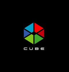 Digital box cube tech pixel shattered logo Vector Image