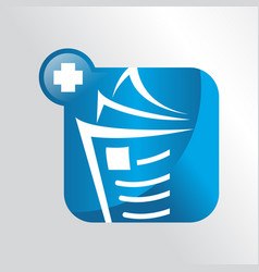 Symbol medical record logo icon design template Vector Image