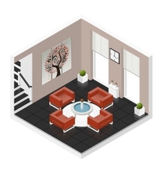 Hall interior isometric Royalty Free Vector Image