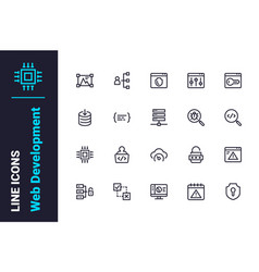 Modern coding and web development icons set Vector Image