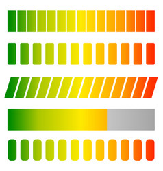 Loading progress bars indicators levels from low Vector Image