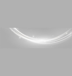 White blur trail wave wavy line of light speed Vector Image
