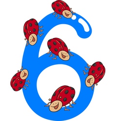 Funny cartoon numbers-6 Royalty Free Vector Image