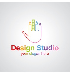 Design studio icon template of pen tip Royalty Free Vector