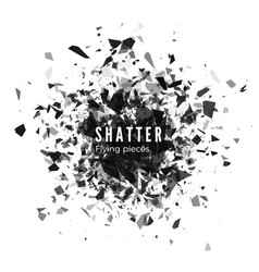 Explosion effect shatter dark triangle abstract Vector Image