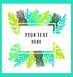 Banner with tropical leaves on background Vector Image