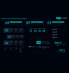 Futuristic ui design hologram screens chart Vector Image