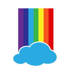 Rainbow with cloud icon Royalty Free Vector Image