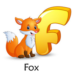 Animals alphabet f is for fox Royalty Free Vector Image