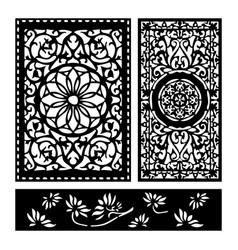 Laser cutting pattern design Royalty Free Vector Image