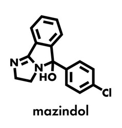 Mazindol appetite suppressant drug molecule Vector Image