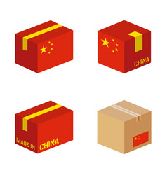 Cargo symbols set packaging icons Royalty Free Vector Image